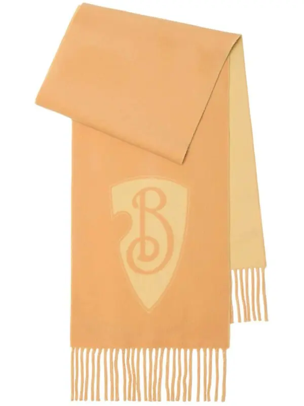 Burberry B Shield Fringed Scarf - Orange
