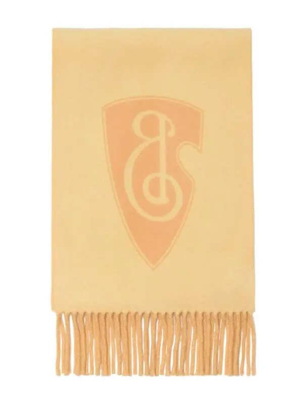 Burberry B Shield Fringed Scarf