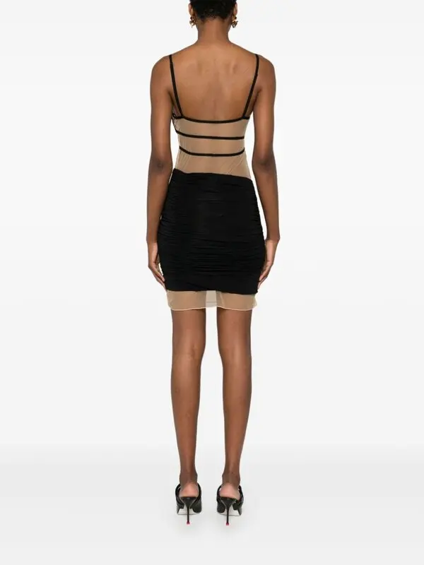 black sheer panel mini dress Dyer Sheer Sleeve Mini Dress Black main image 1