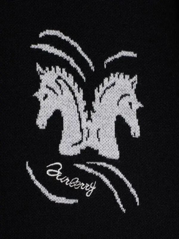 Burberry Mirrored Horse Knit Jumper - Black