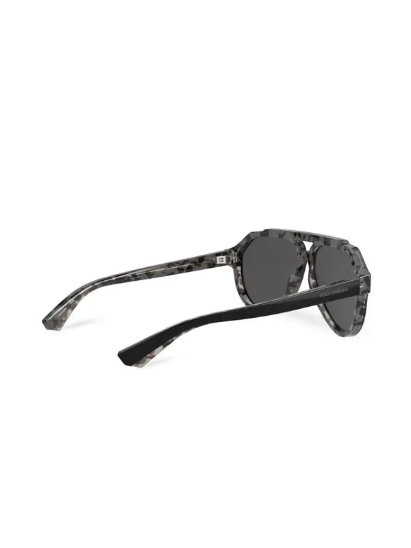 Dolce & Gabbana Sartoriale Pilot-frame Sunglasses - Black