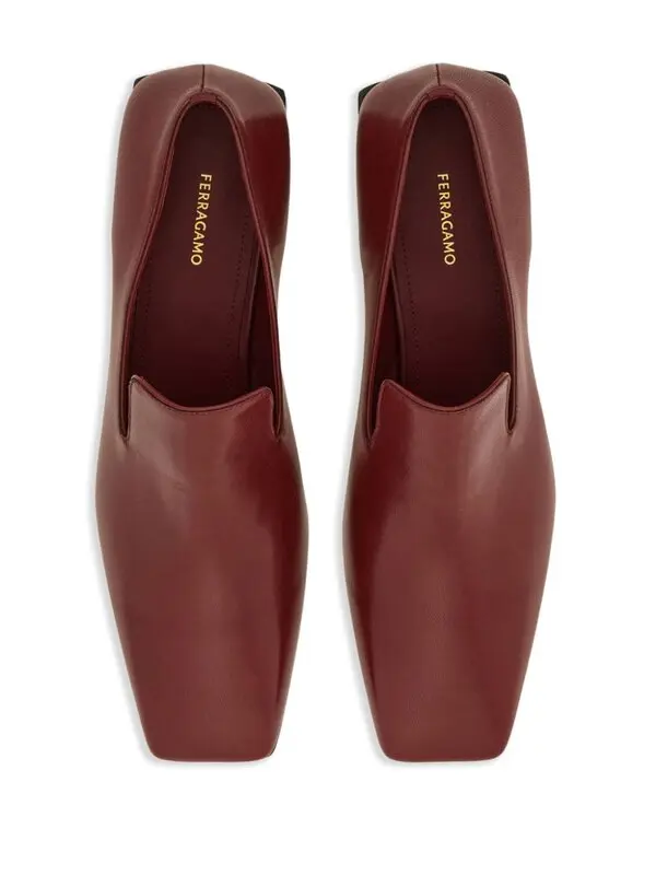FERRAGAMO Square Toe Loafers
