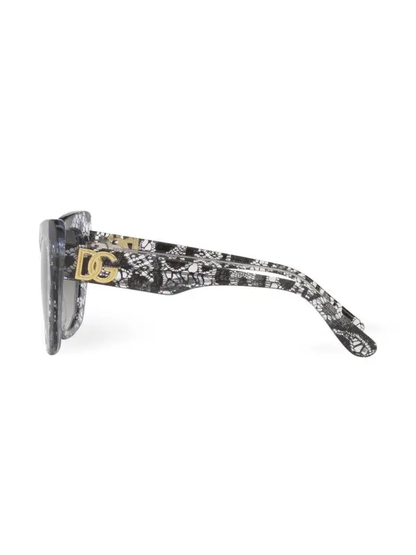 Dolce & Gabbana Lace-Print Cat-Eye Sunglasses In Black - 35  display picture 1