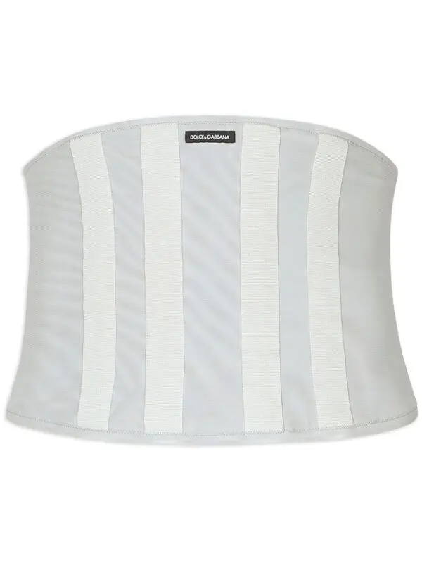Dolce & Gabbana Striped Corset Belt - Grey