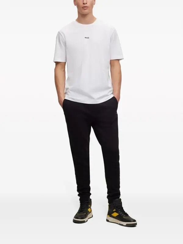BOSS Logo-print Crew-neck Cotton T-shirt - White