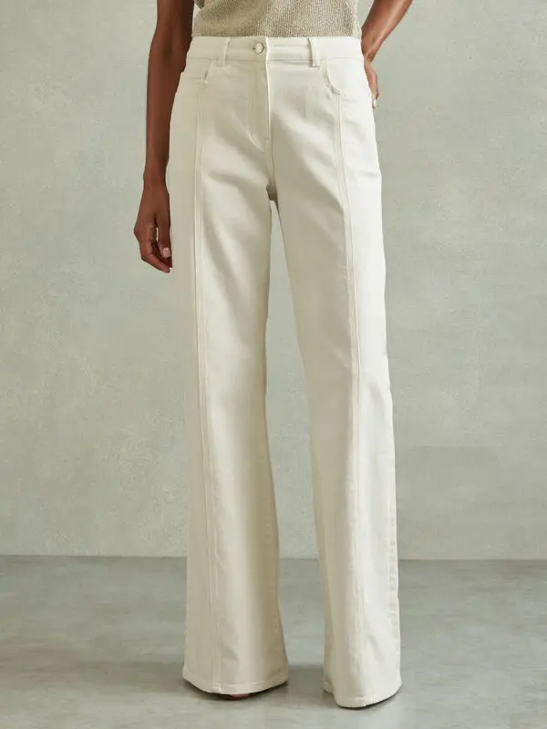 REISS Juniper Petite Front Seam Flared Jeans