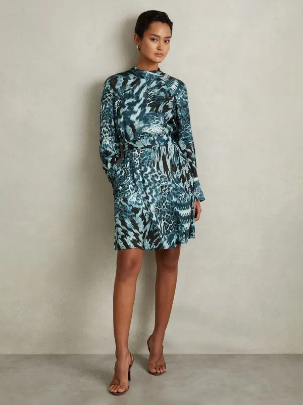 REISS Ester Printed Mini Dress