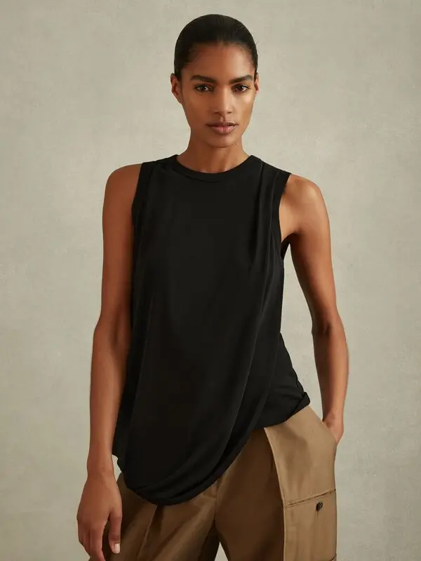 REISS Elva Draped Layered Top