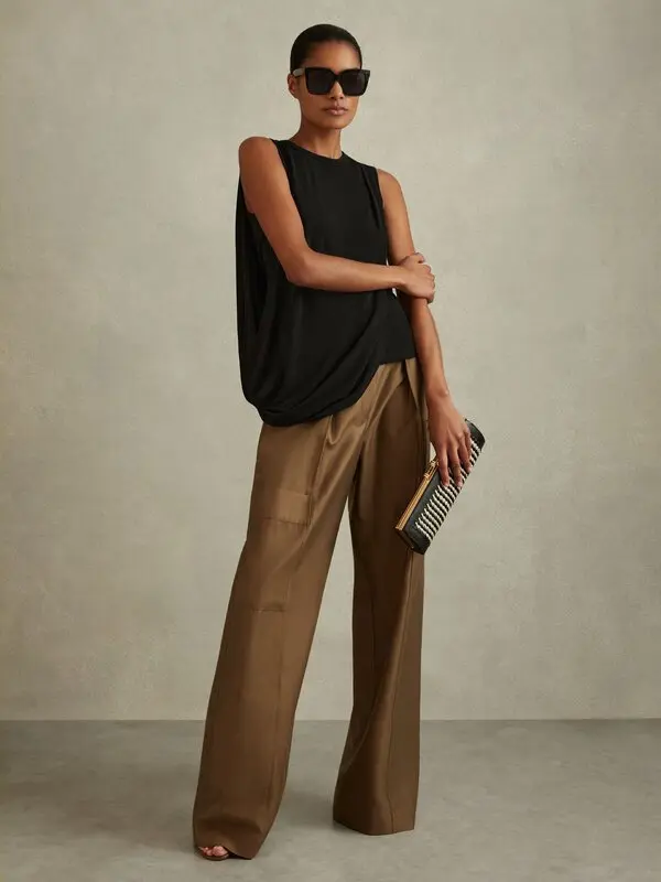 REISS Elva Draped Layered Top