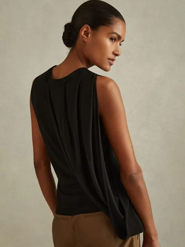 REISS Elva Draped Layered Top