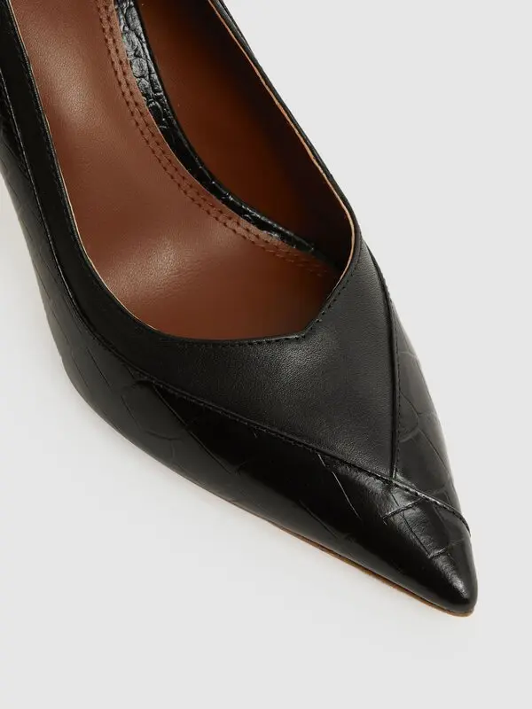 REISS Gwyneth Leather Court Shoes