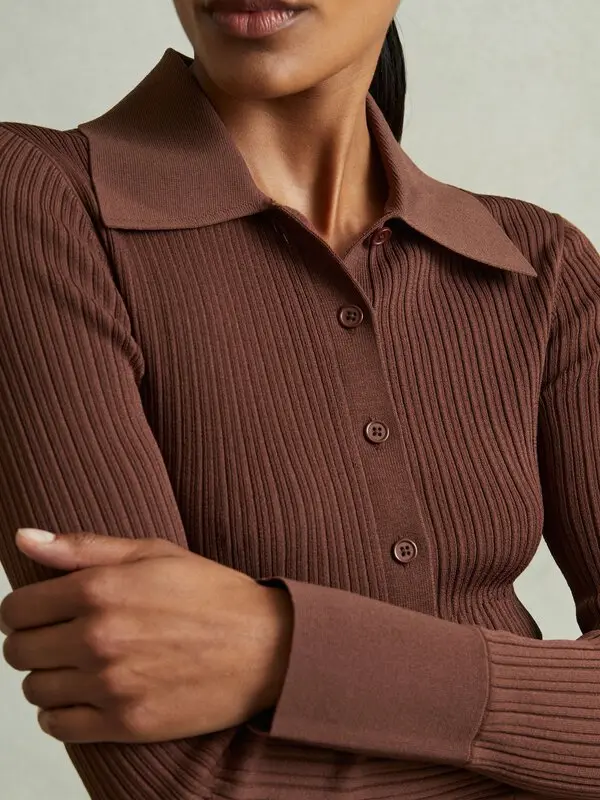 REISS Jenna Ribbed Knit Shirt