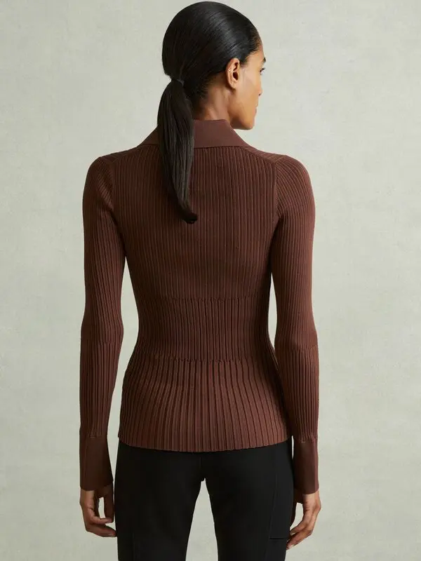 REISS Jenna Ribbed Knit Shirt
