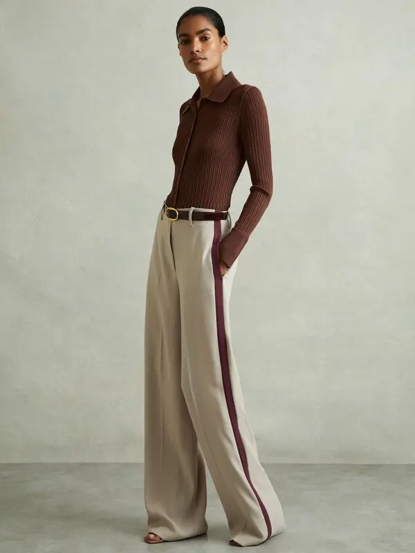 REISS Jenna Ribbed Knit Shirt