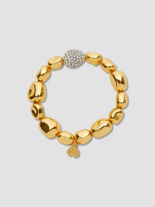 Lele Sadoughi Pebble 14k--plated & Crystal Bracelet - Gold