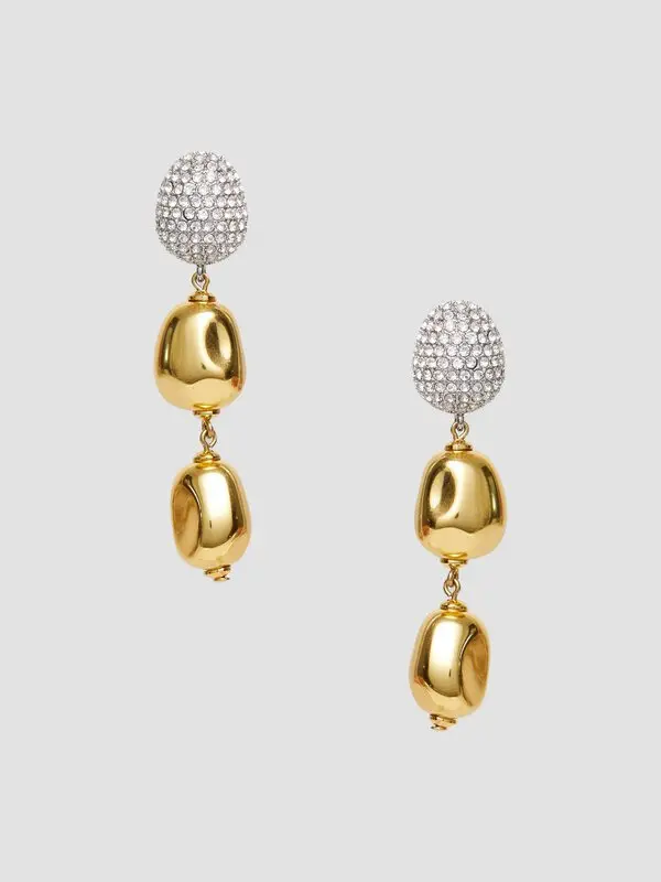 Lele Sadoughi Pebble 14k--plated & Crystal Linear Earrings - Gold