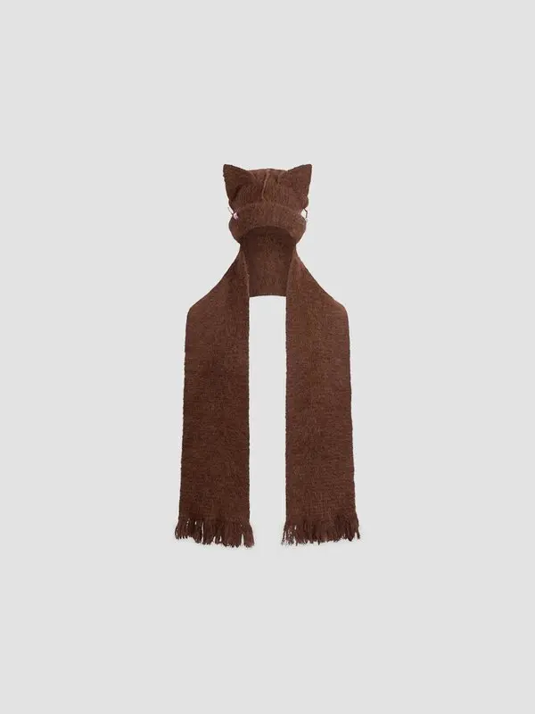 CHARLES JEFFREY Chunky Ears Beanie Scarf - Brown
