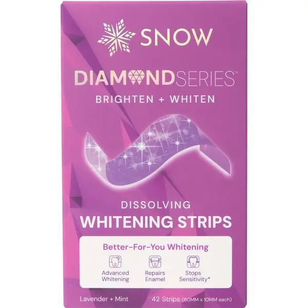 SNOW Diamondseries™ Brighten + Whiten Dissolving Whitening Strips - Purple