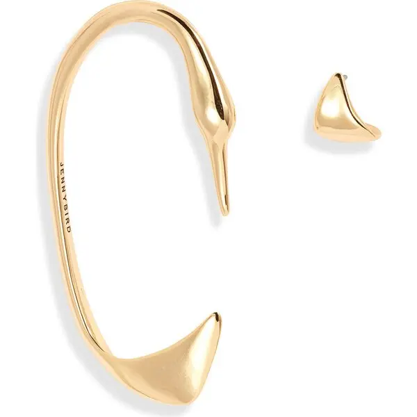 Jenny Bird Lisieux Ear Cuff & Stud Earring Set - High Polish Gold