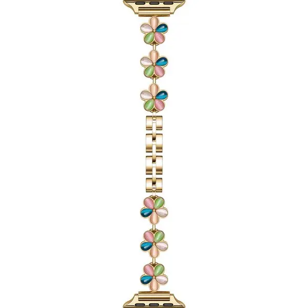 POSH TECH June Flower Apple Watch® Watchband - Gold Multi