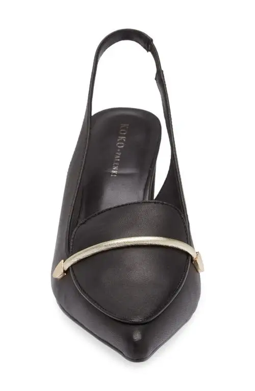KOKO + PALENKI Parisa Slingback Loafer Pumps - Black Leather