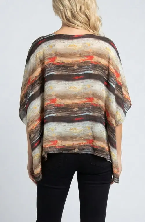 APNY Print Dolman Sleeve Top - Brown Multi