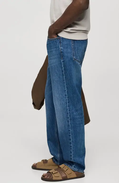 Mango Straight Leg Jeans - Dark Blue