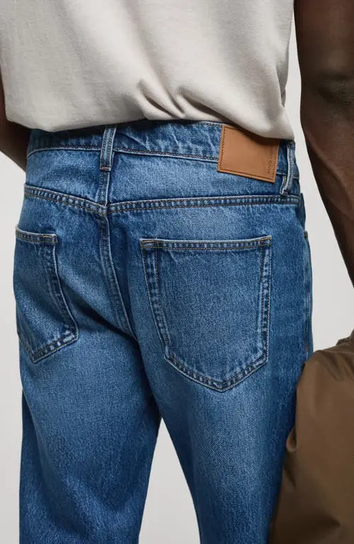Mango Straight Leg Jeans - Dark Blue