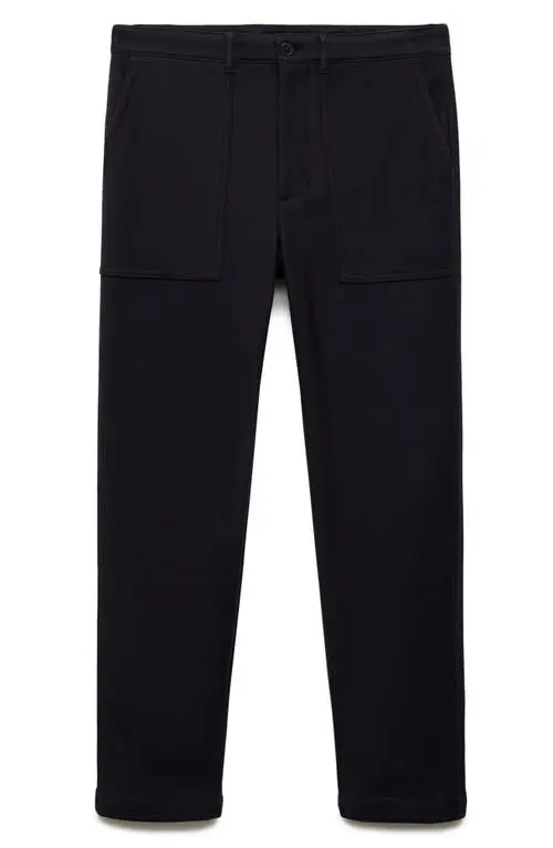 Mango Textured Classic Fit Trousers