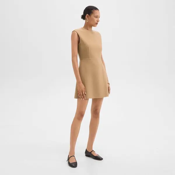 Theory Mini Wrap Dress In Double-face Wool-cashmere