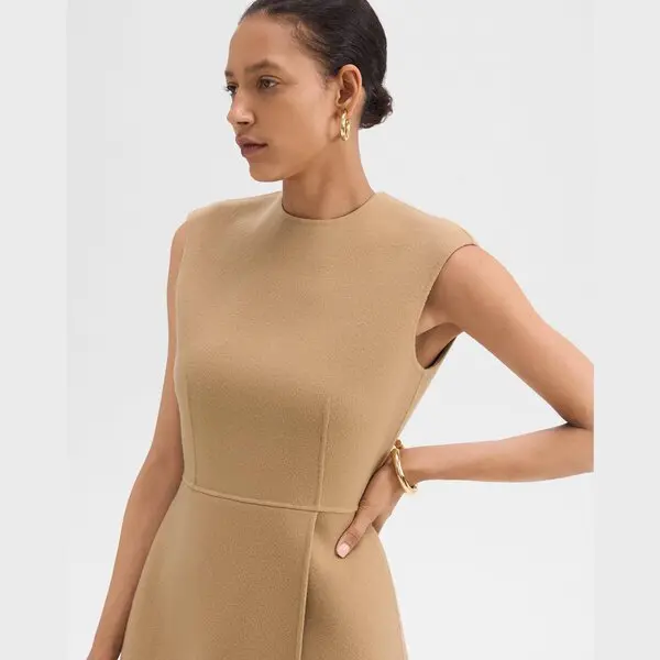 Theory Mini Wrap Dress In Double-face Wool-cashmere