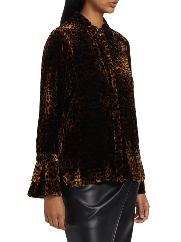 Elie Tahari Heritage The Fiora Leopard Top