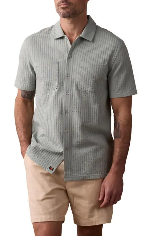THE NORMAL BRAND Getaway Short Sleeve Knit Button-up Shirt - Juniper