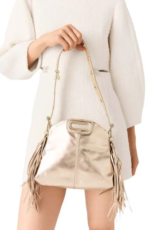 Maje Miss M Mini Metallic Leather Bag - Gold