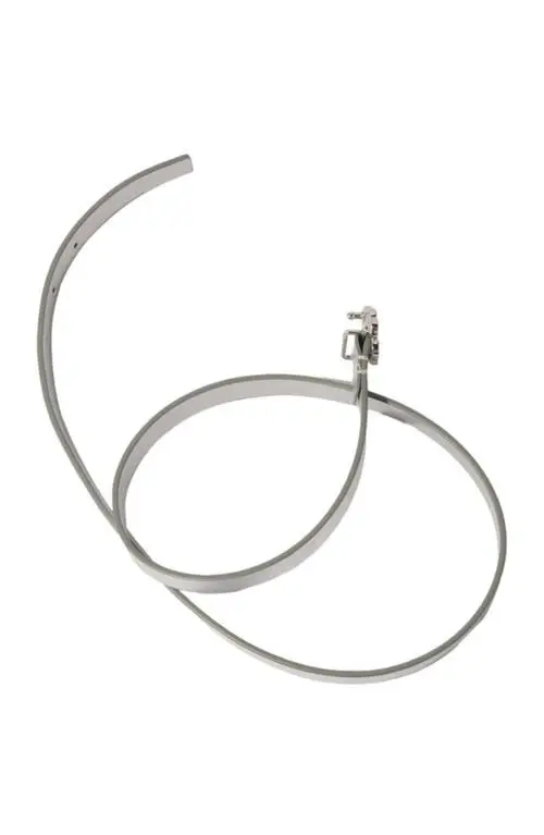 Maje Slim Belt With Clover Buckle - Silver