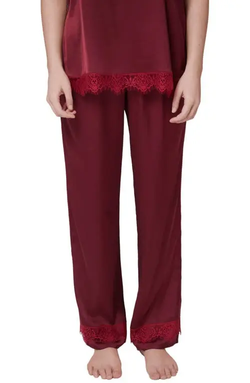 Simone Perele Satin Secrets Lounge Pants - Spinel Red