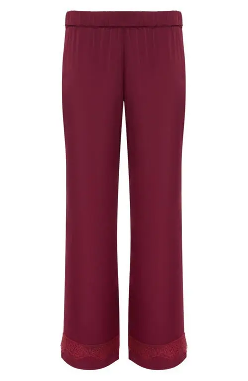 Simone Perele Satin Secrets Lounge Pants - Spinel Red