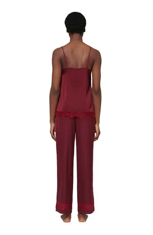 Simone Perele Satin Secrets Lounge Pants - Spinel Red