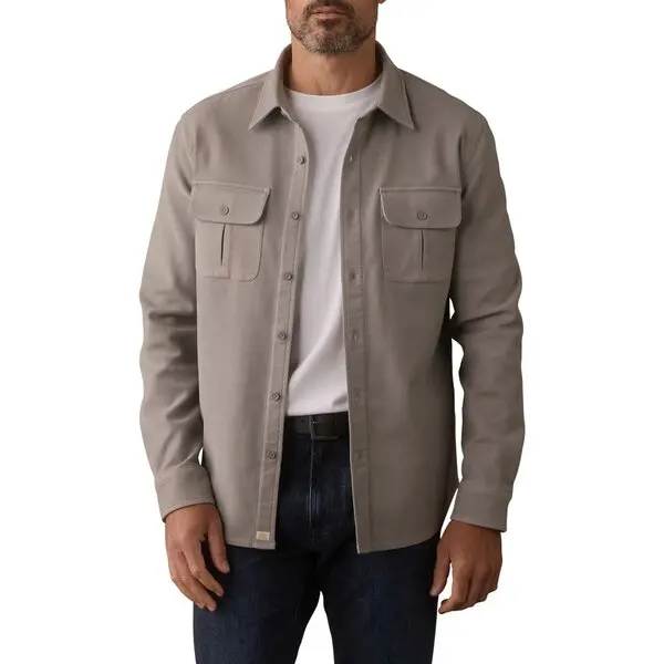 THE NORMAL BRAND Tailored Terry Shirt Jacket - Greystone