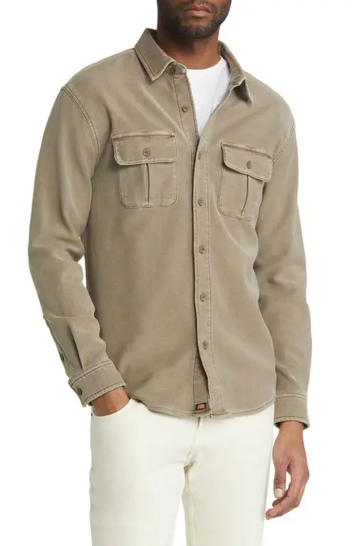 THE NORMAL BRAND Tailored Terry Shirt Jacket - Taupe