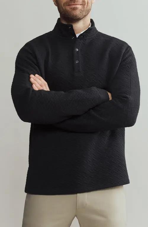 RHONE Quilted Relaxed Pullover - Black
