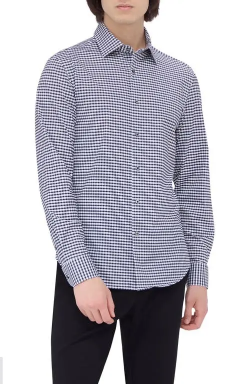 Bugatchi James Ooohcotton® Gingham Button-up Shirt - Black