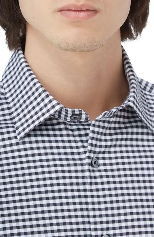 Bugatchi James Ooohcotton® Gingham Button-up Shirt - Black