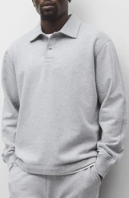 Reigning Champ Midweight Terry Rugby Sweatshirt - Heather Grey