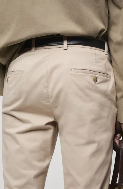 Mango Serge Slim Fit Chino Pants - Sand
