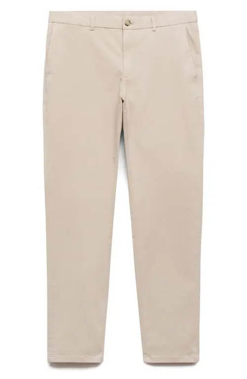 Mango Serge Slim Fit Chino Pants - Sand