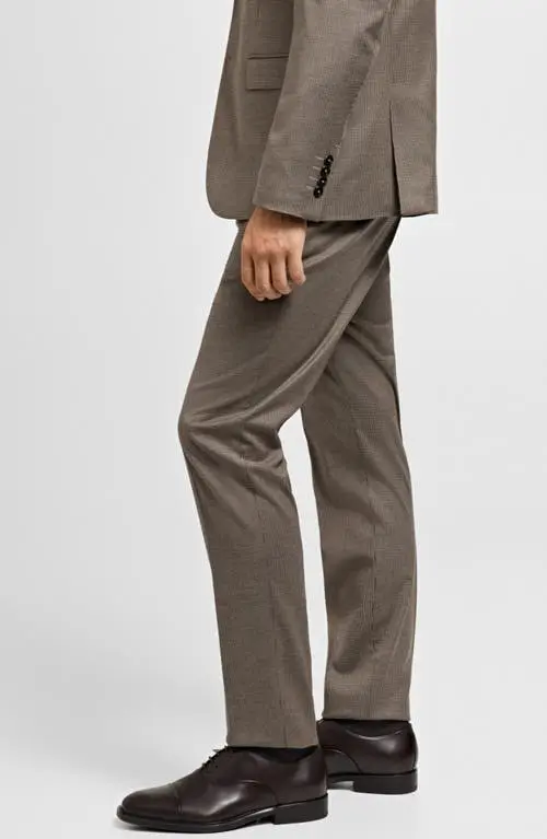 Mango Herringbone Slim Fit Trousers