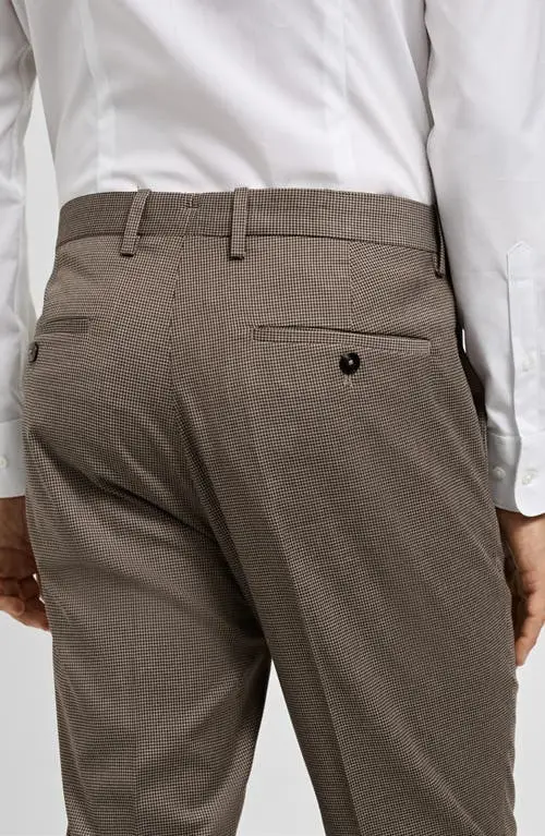 Mango Herringbone Slim Fit Trousers