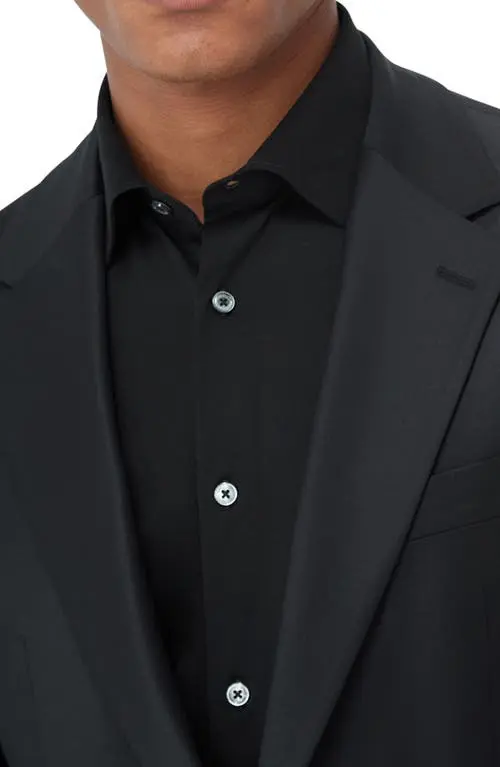 Bugatchi Solid Stretch Wool Travel Blazer - Black
