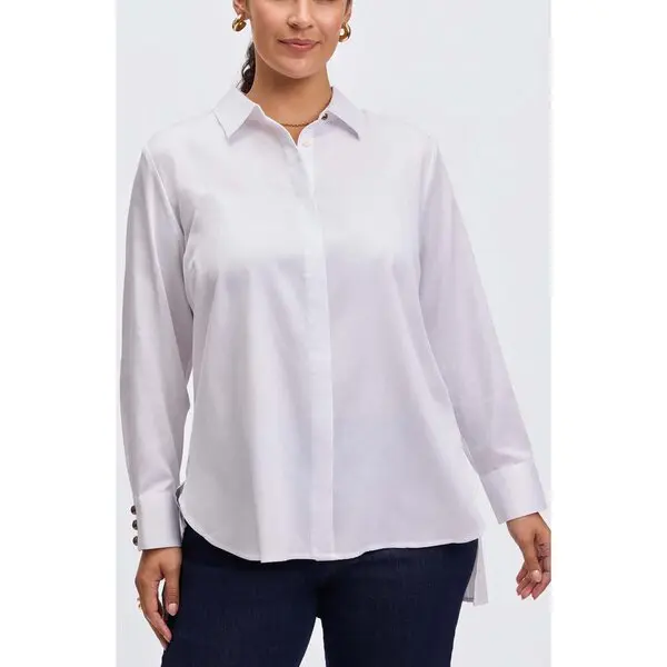 Foxcroft Pearly Bead Button-up Shirt